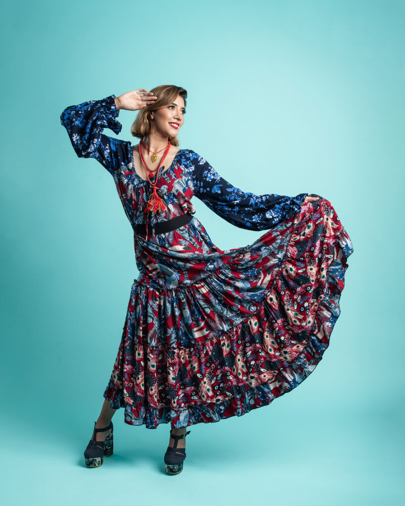 Vestido Yohn azul rojo - Karma Love