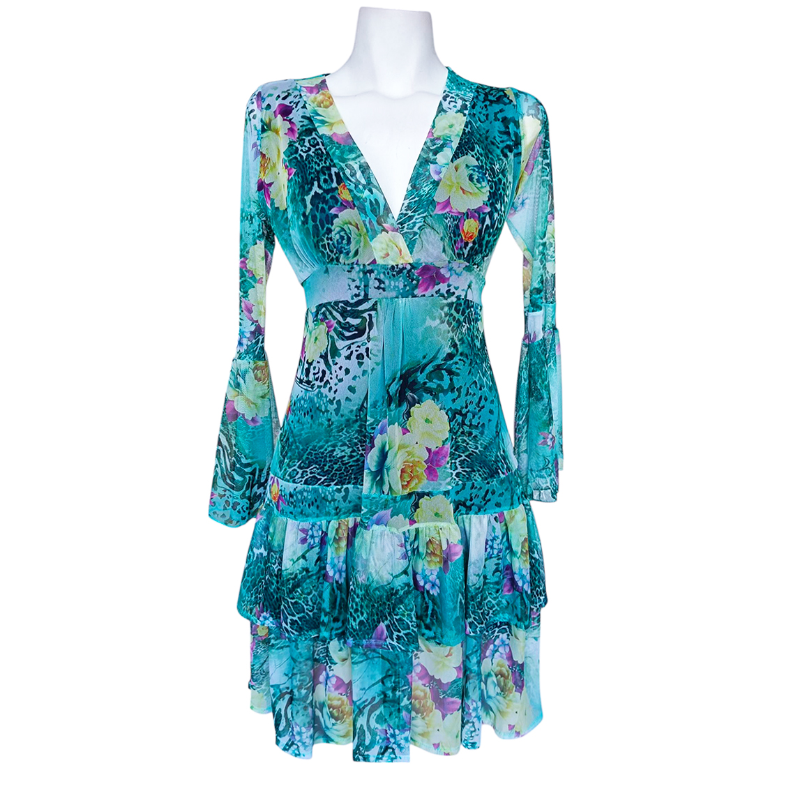 Vestido Dora29 animal p turquesa - Karma Love