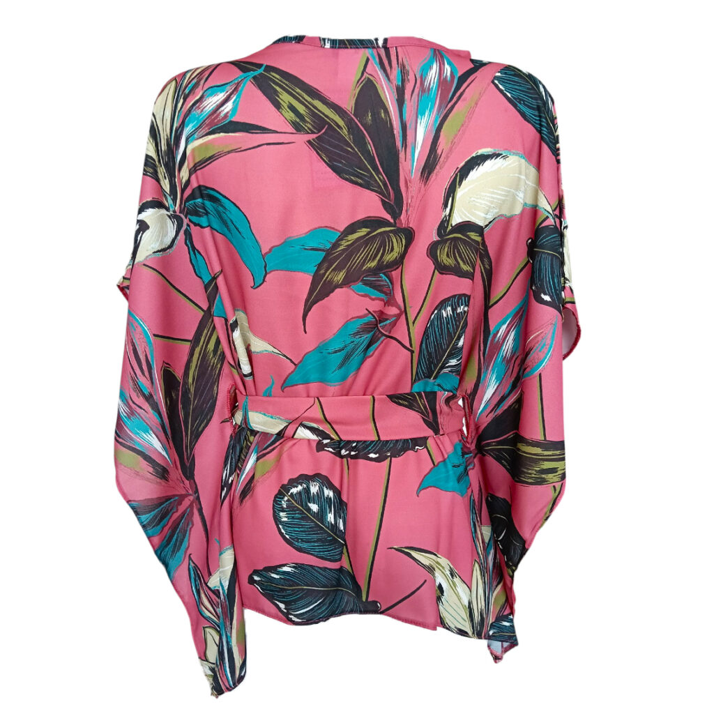 Kimono Sencillo salmón plantas - Karma Love